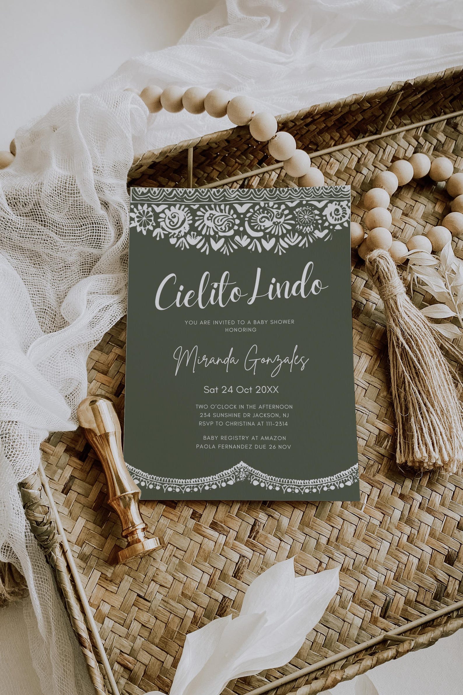 Editable Cielito Lindo Baby Shower Invitation Talavera Theme Baby ...