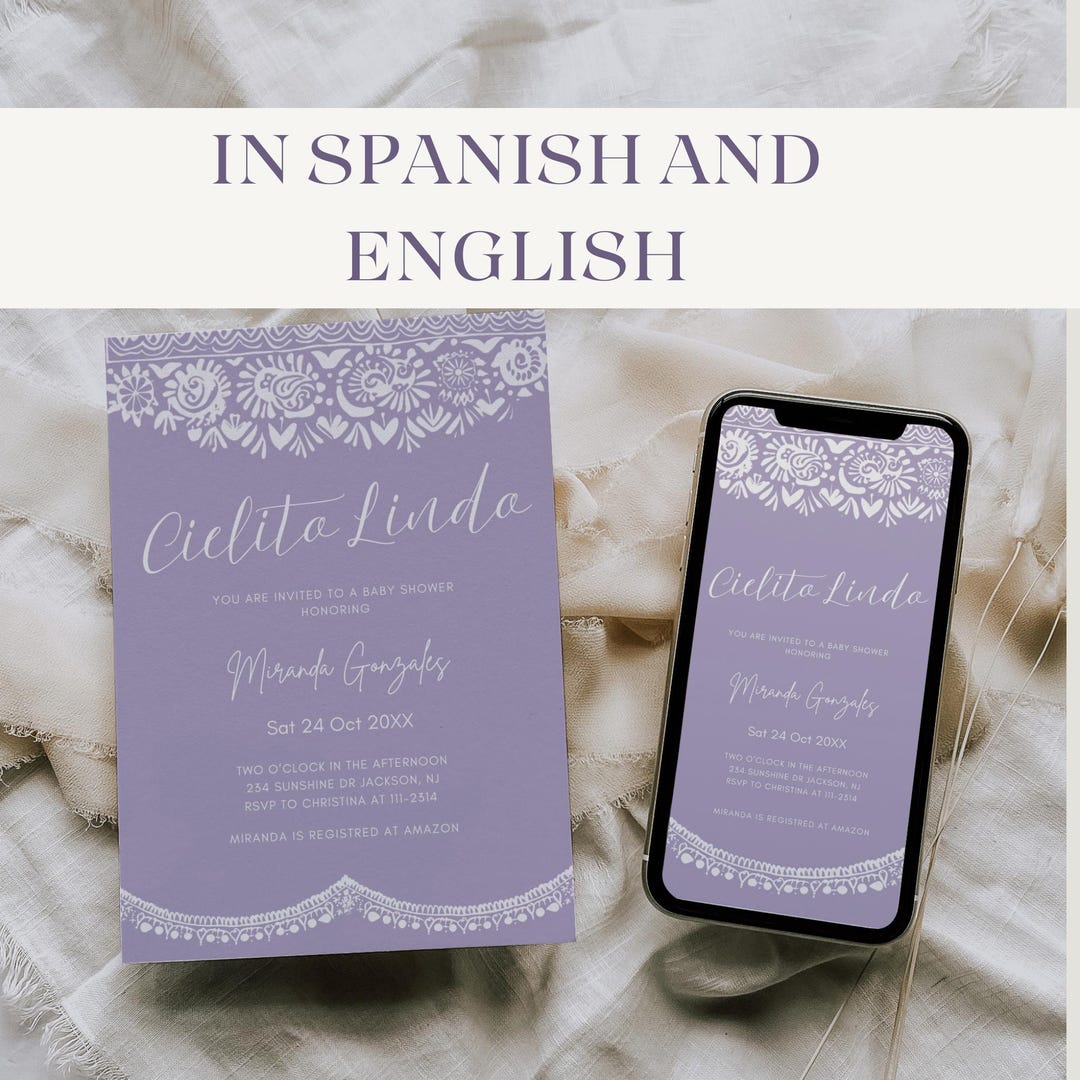 Editable Cielito Lindo Baby Shower Invitation in Spanish Talavera Theme ...