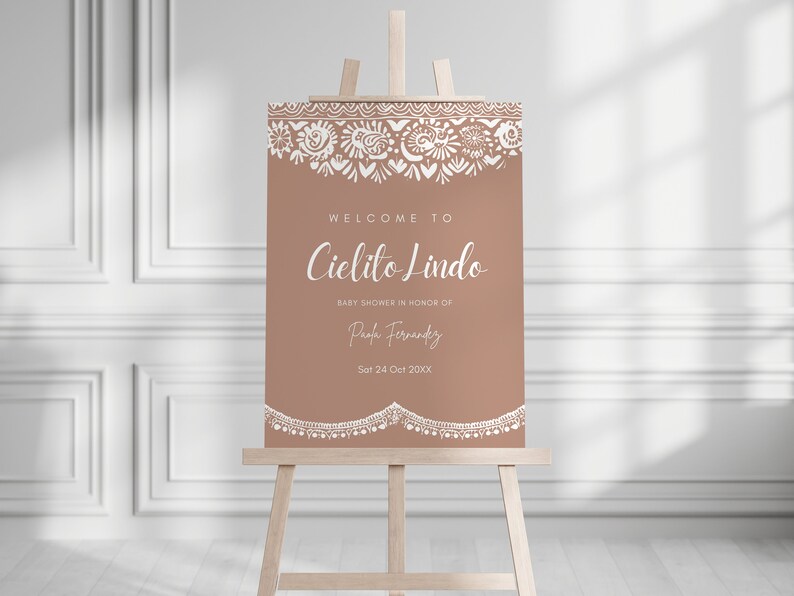 Editable Cielito Lindo Baby Shower Welcome Sing Talavera Theme Baby ...