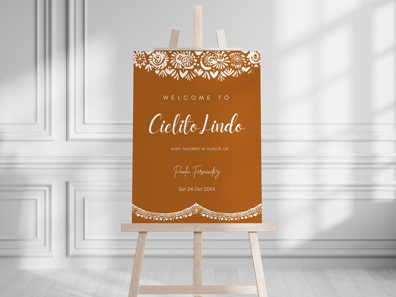 Editable Cielito Lindo Baby Shower Welcome Sing Talavera Theme Baby ...