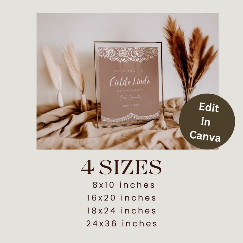 Editable Cielito Lindo Baby Shower Welcome Sing Talavera Theme Baby ...