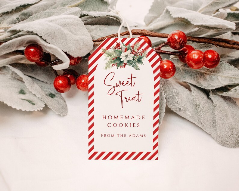 Editable Christmas Gift Tags | Cookie Christmas Tag | Favor Tag ...