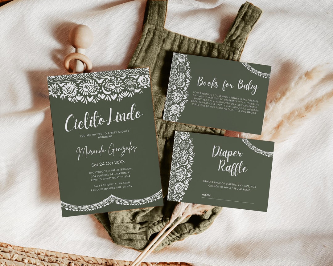 Editable Cielito Lindo Baby Shower Invitation Talavera Theme Baby ...