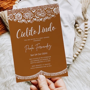 Editable Cielito Lindo Baby Shower Invitation Talavera Theme Baby ...