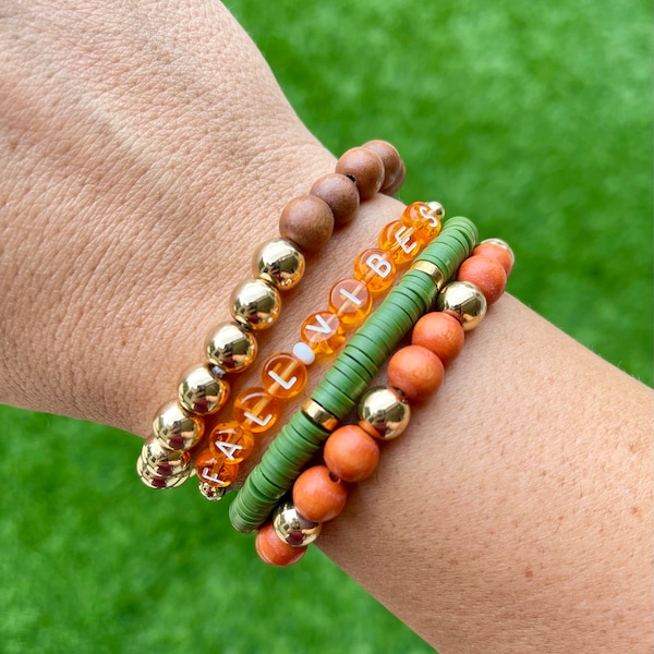 Fall Beaded Bracelet - Etsy