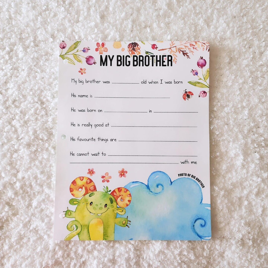 My Big Brother Memory Book Add-on Page - Etsy