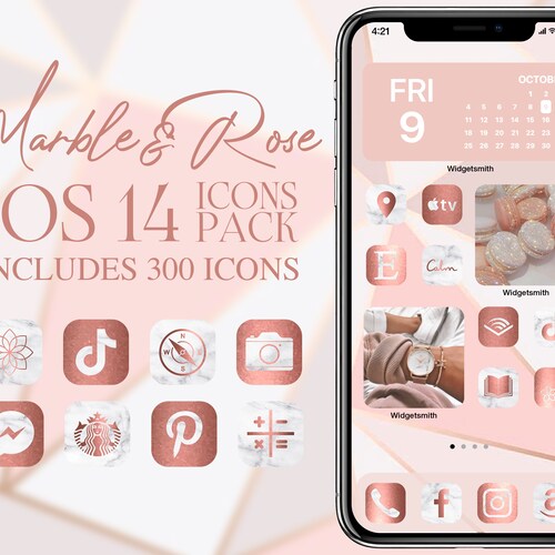 Ios14 Rose Gold Glitter Icon Pack Rose Gold Iphone IOS14 App | Etsy