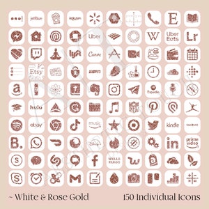 Ios14 Rose Gold Glitter Icon Pack | Rose Gold iPhone IOS14 App Icons ...