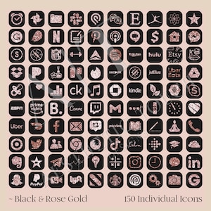 Ios14 Rose Gold Glitter Icon Pack | Rose Gold iPhone IOS14 App Icons ...