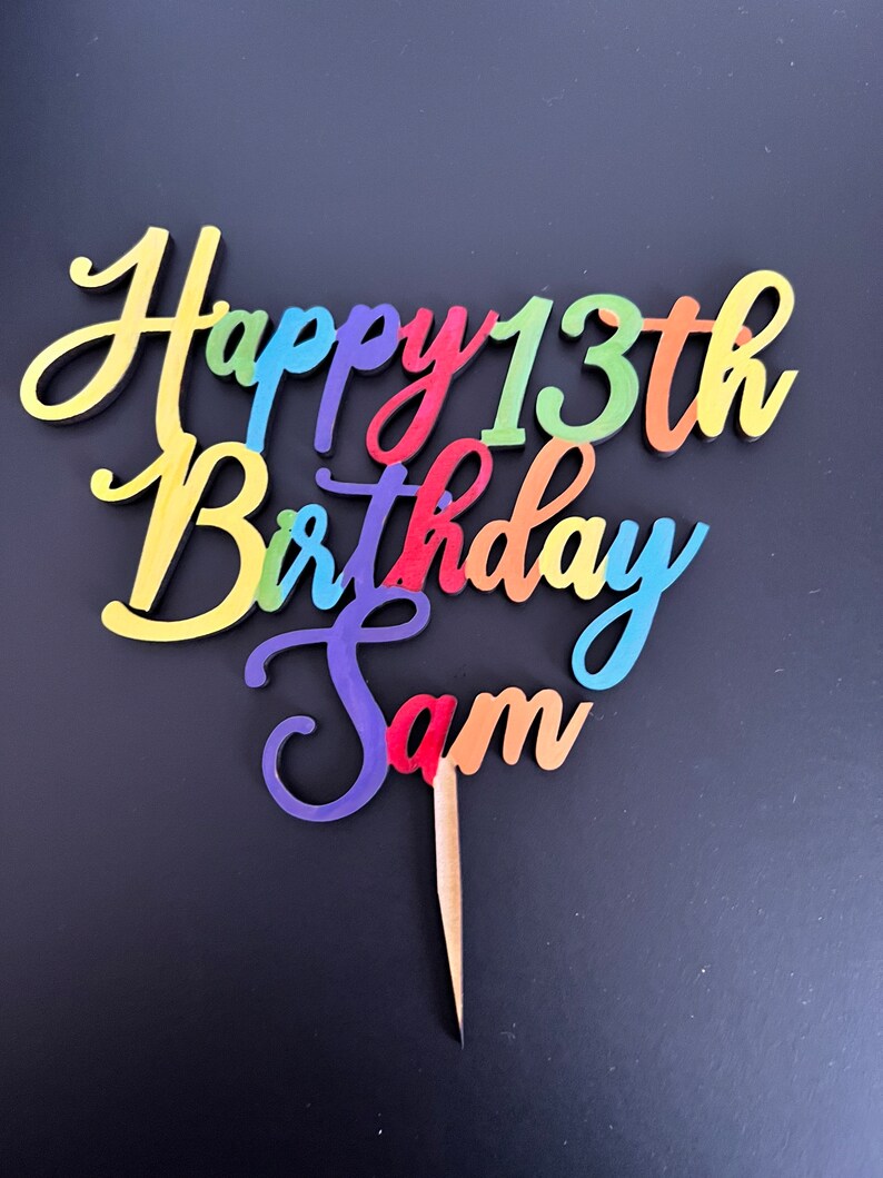Happy Birthday Cake Topper Personalized Cake Toppers Etsy