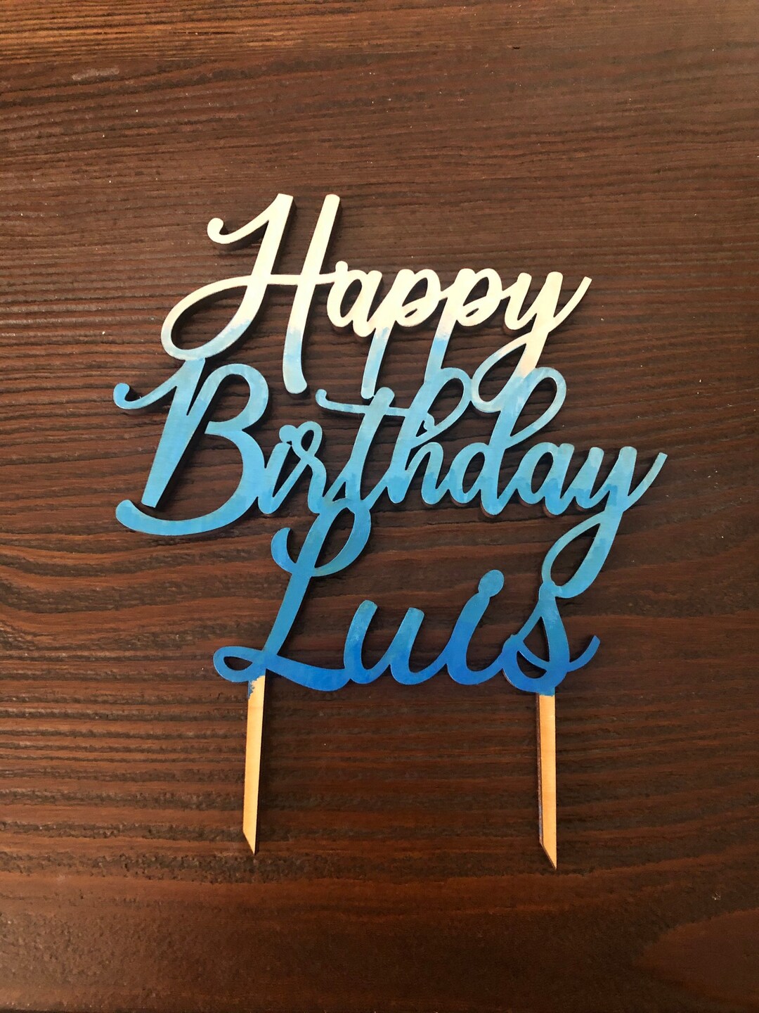 Ombré Birthday Cake Topper / Gradient Birthday Cake Topper / Hand ...