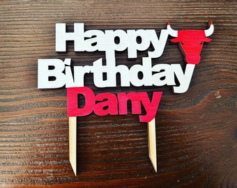 Chicago Bulls Cake Topper - Etsy
