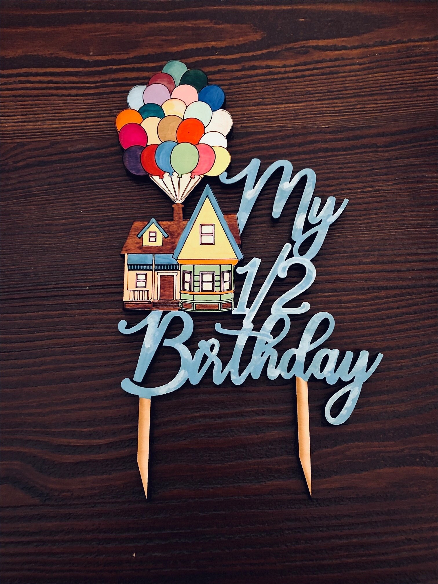 Up House Cake Topper / Half Birthday Cake Topper | Etsy