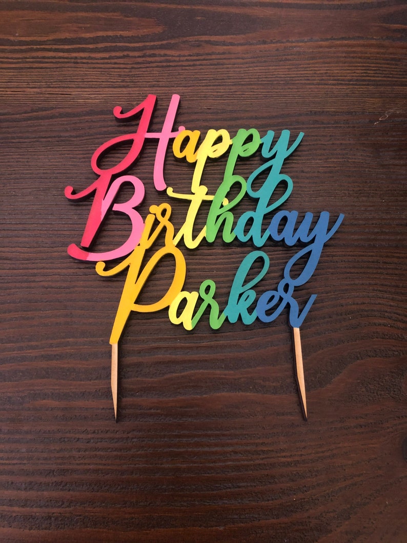 Happy Birthday Cake Topper Personalized Cake Toppers Etsy