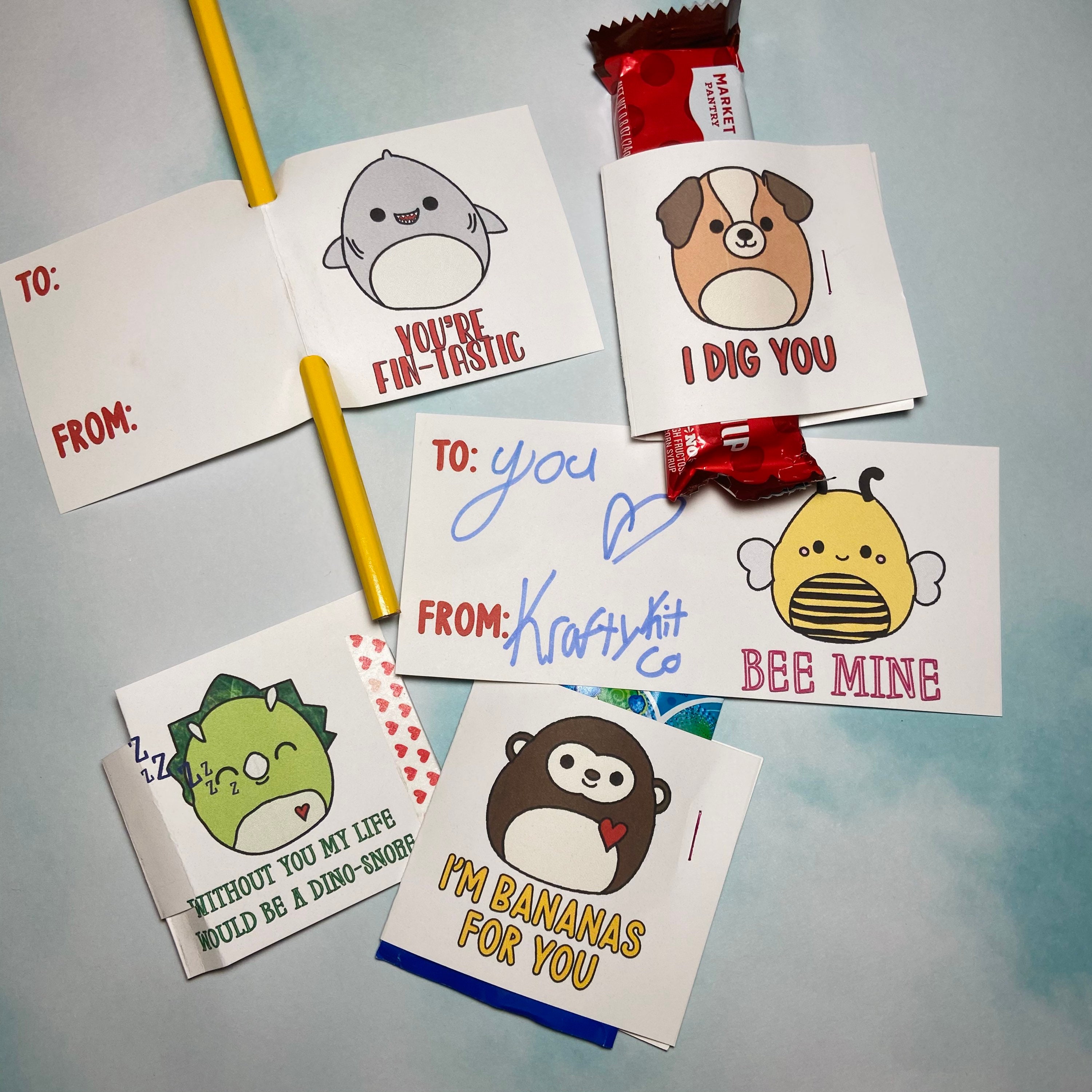 DIGITAL Squishmallow Valentine's Day Cards / Squishmallow | Etsy