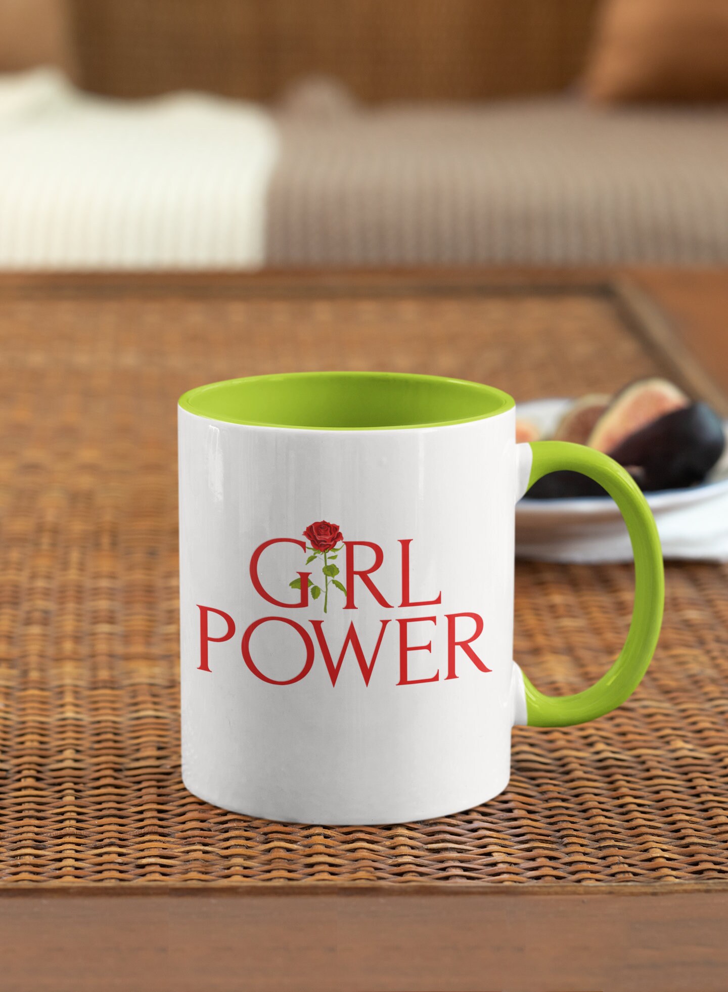 Girl Power Red Rose Mug Feminist Mug Girl Power Mug - Etsy
