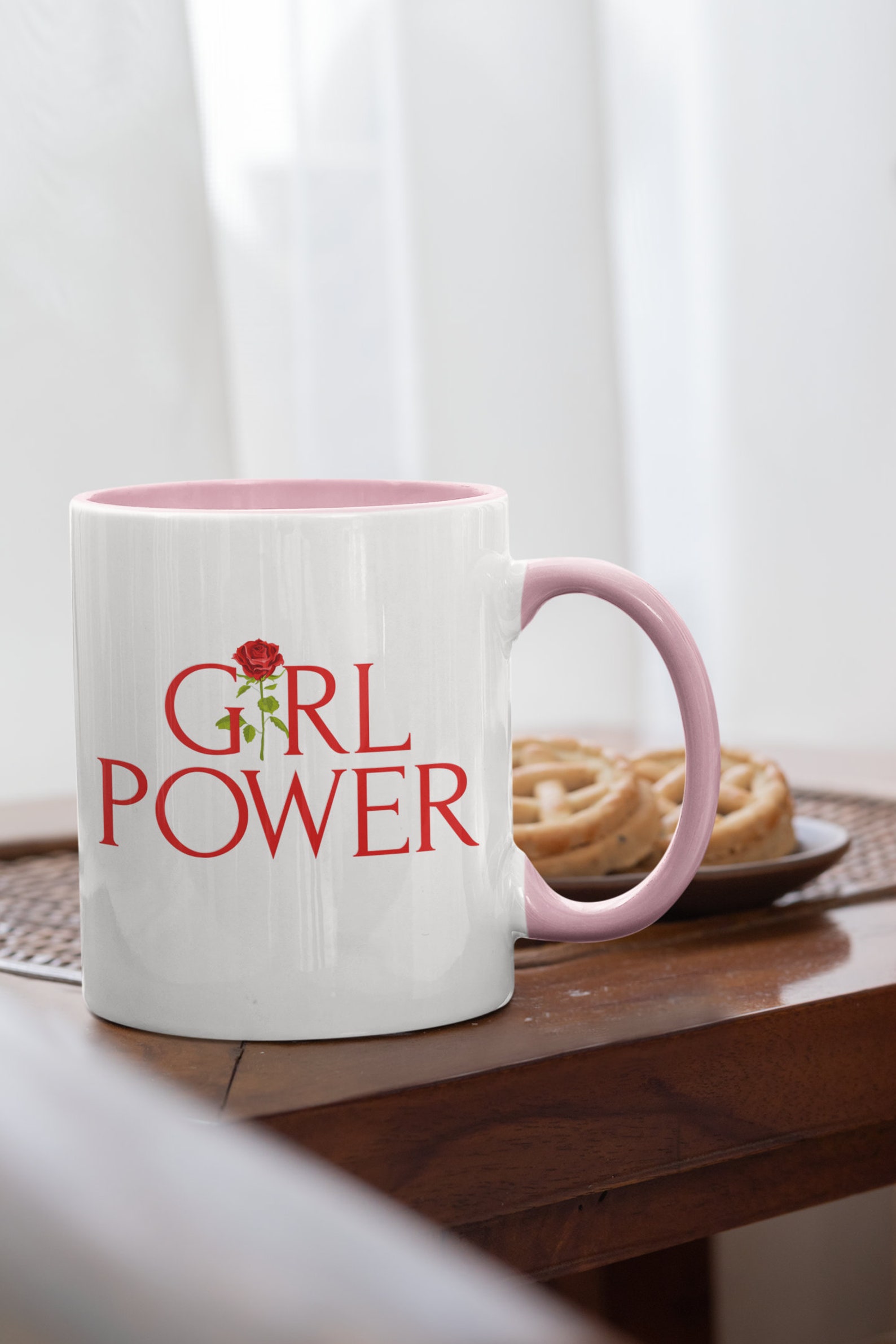 Girl Power Red Rose Mug Feminist Mug Girl Power Mug - Etsy
