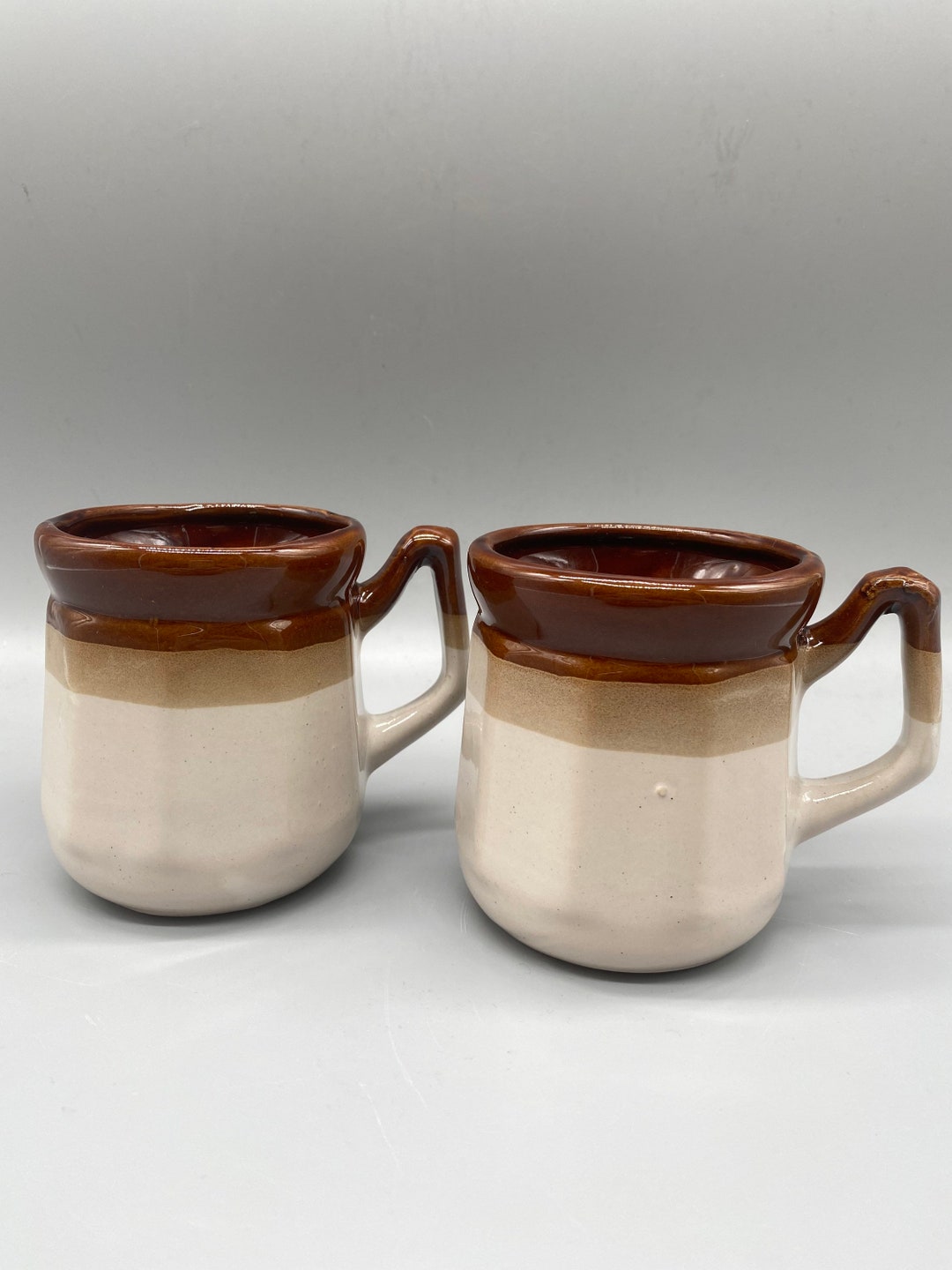 Classic 1970s Ombré Brown Mug Set Two Mid-century Modern Mugs Mid ...