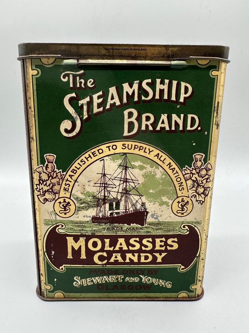 Vintage 1910 Steamship Reproduction Brand Molasses Candy Tin - Etsy