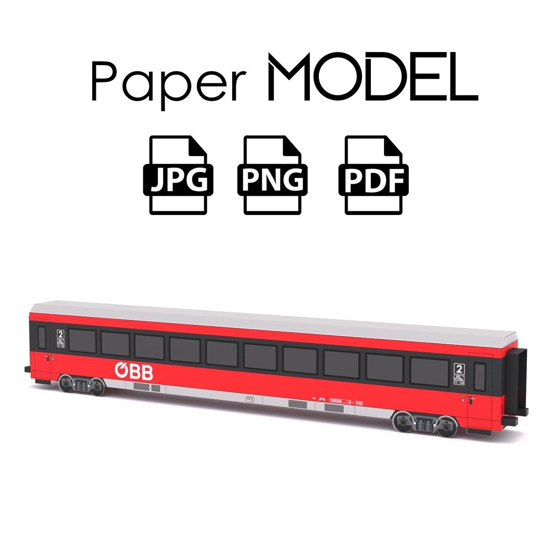 Paper Model - Passenger Train Wagon, ΟΒΒ , DIY Printable Paper Model - Etsy