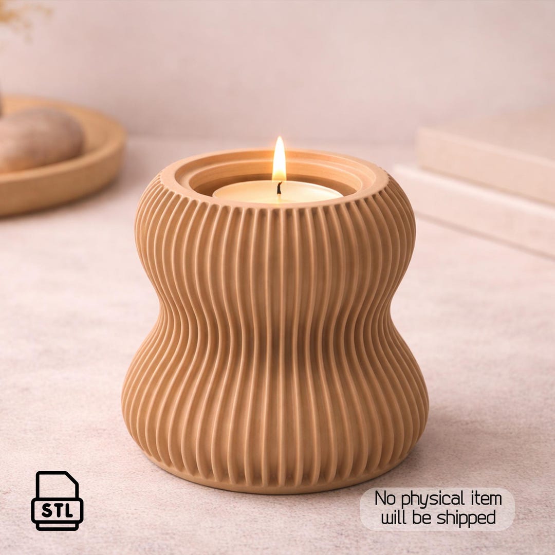 Modern Candle Holder 3D Print STL File, Digital Download for 3D ...