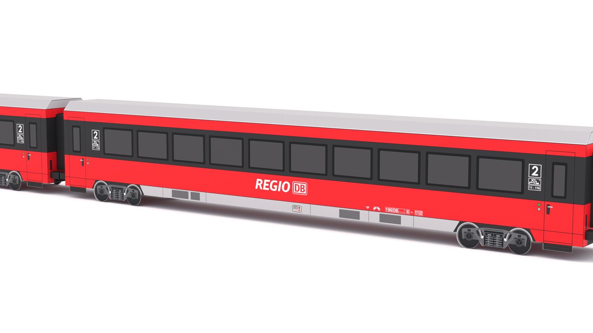 Paper Model - Passenger Train Wagon, Deutsche Bahn, DIY Printable Paper ...