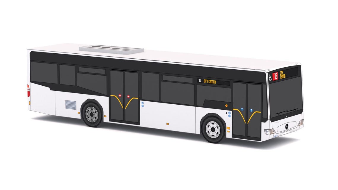 Paper Model - Mercedes Benz Citaro 2 Doors White, City Bus, DIY ...