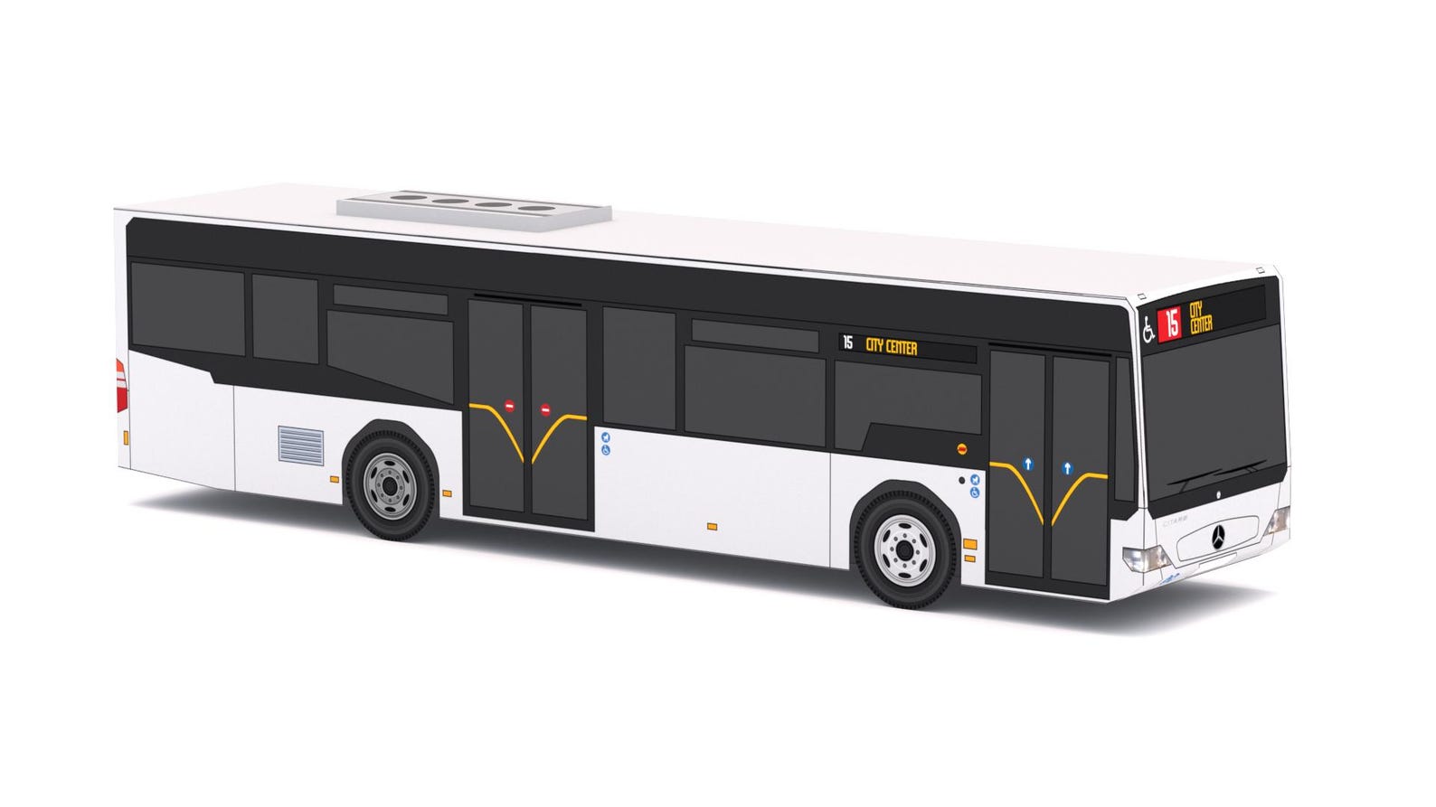Paper Model - Mercedes Benz Citaro 2 Doors White, City Bus, DIY ...