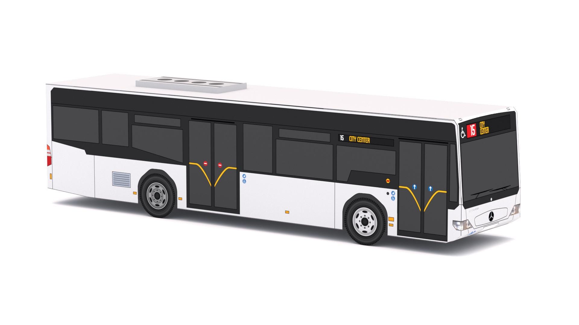 Paper Model - Mercedes Benz Citaro 2 Doors White, City Bus, DIY ...