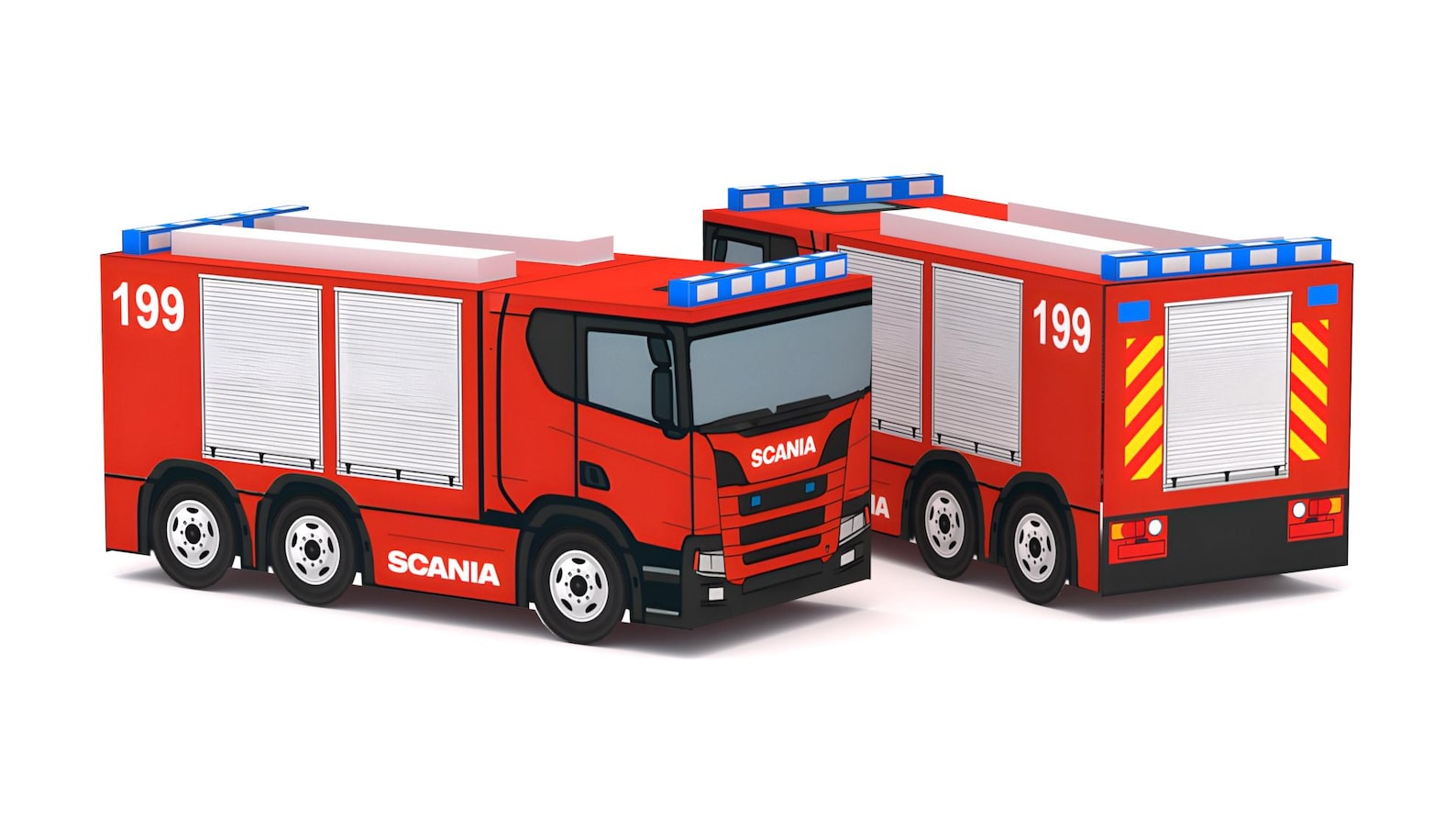 Paper Model - Scania Fire Truck, DIY Printable Paper Model - Etsy