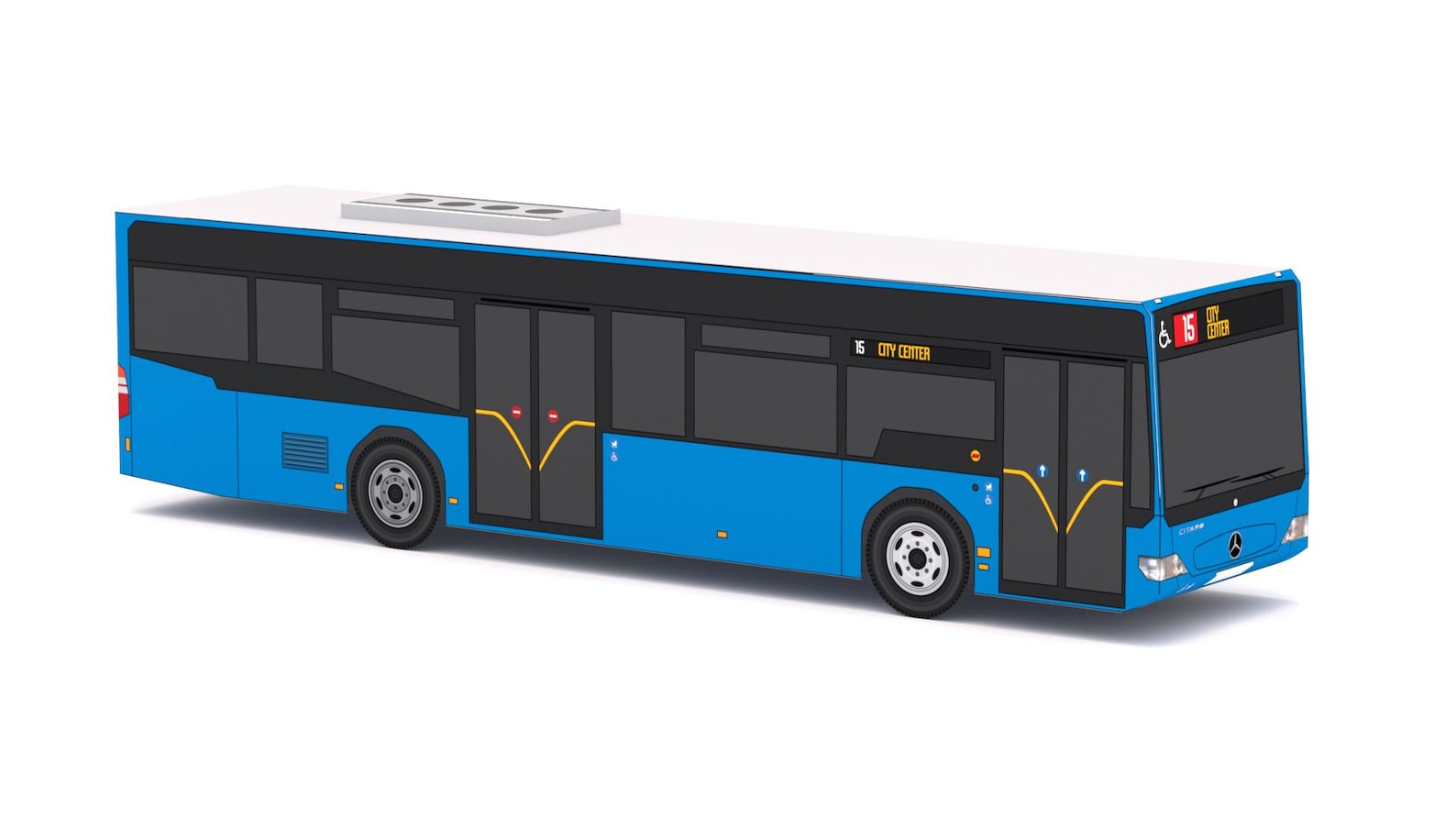 Paper Model - Mercedes Benz Citaro 2 Doors Blue, City Bus, DIY ...