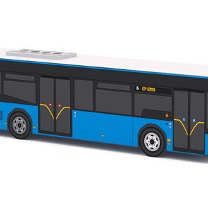 Paper Model - Mercedes Benz Citaro 2 Doors Blue, City Bus, DIY ...