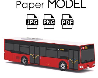 Paper Model - Mercedes Benz Citaro 2 Doors White, City Bus, DIY ...