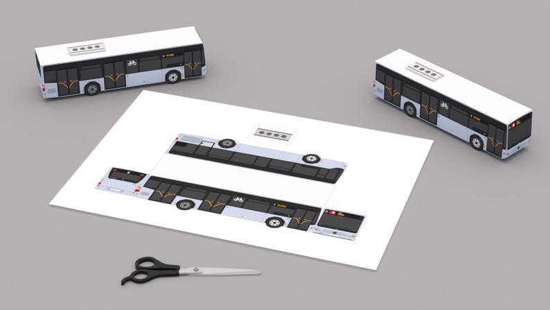 Paper Model - Mercedes Benz Citaro 3 Doors White, City Bus, DIY ...