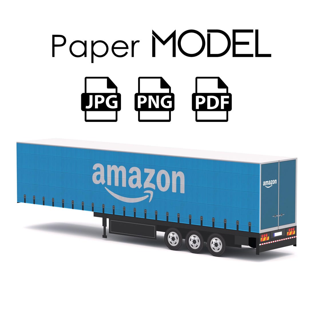 Paper Model - Semi Curtain Trailer, Amazon Prime Container, DIY ...