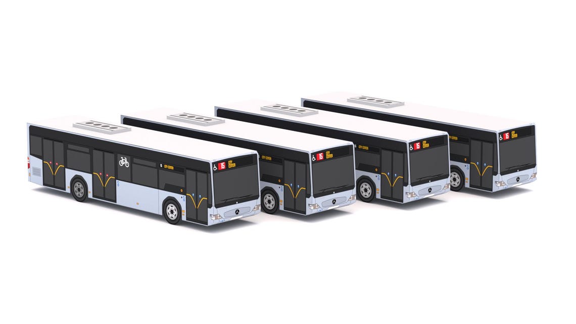 Paper Model - Mercedes Benz Citaro 3 Doors White, City Bus, DIY ...