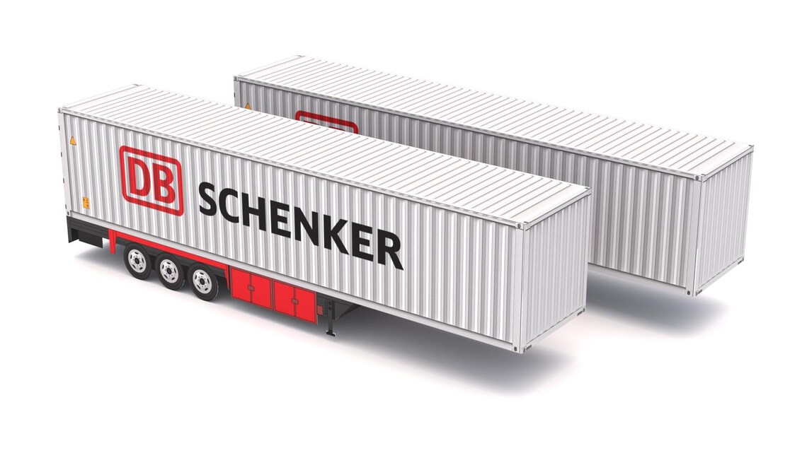 Paper Model - Semi Trailer, DB Schenker Container, DIY Printable Paper ...