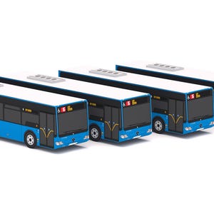 Paper Model - Mercedes Benz Citaro 2 Doors Blue, City Bus, DIY ...
