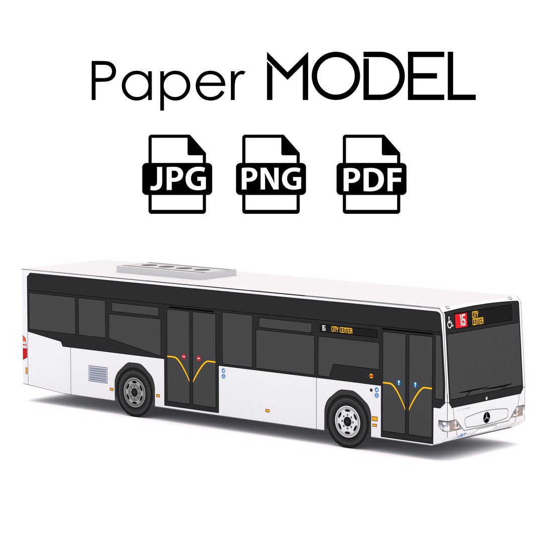 Paper Model - Mercedes Benz Citaro 2 Doors White, City Bus, DIY ...