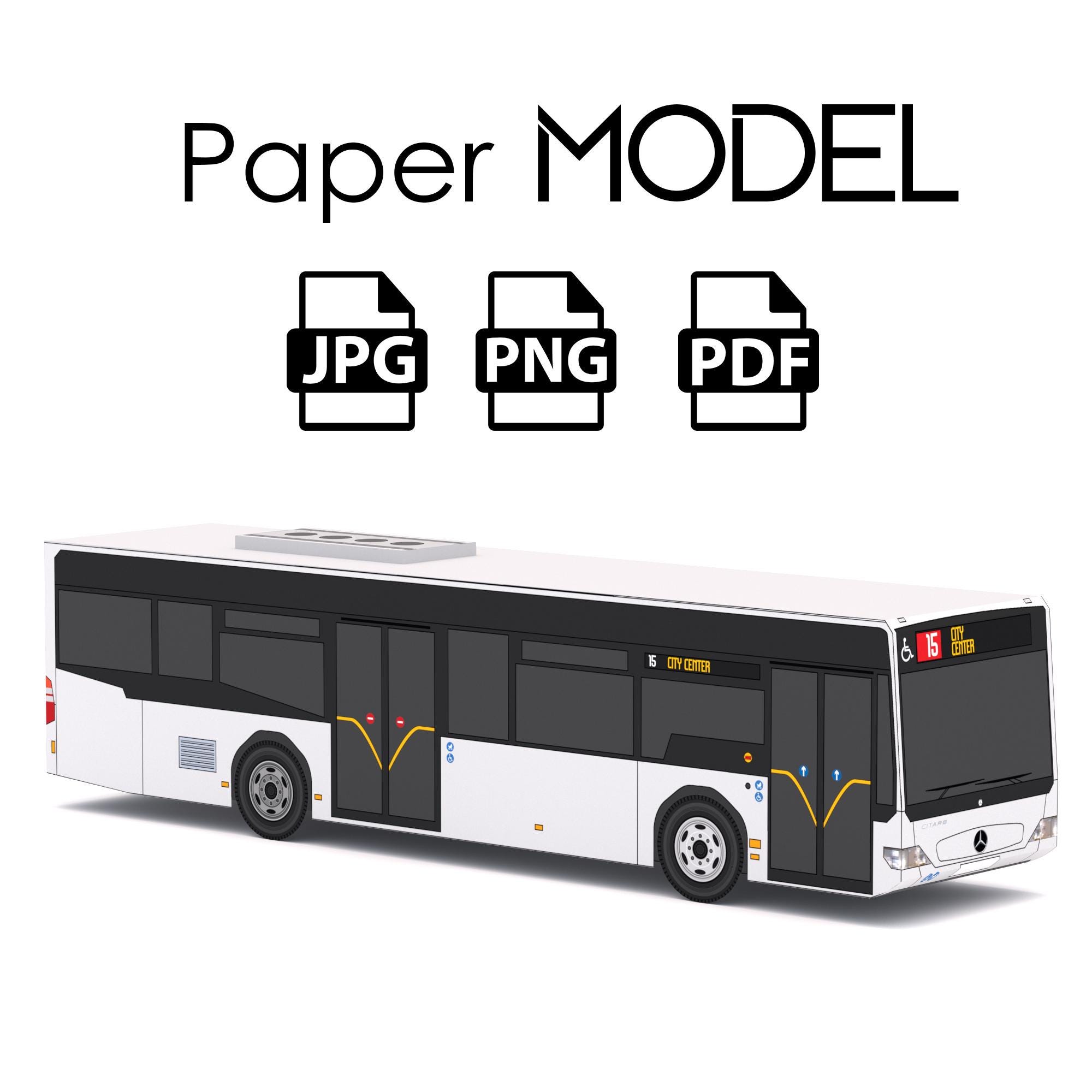 Paper Model - Mercedes Benz Citaro 2 Doors White, City Bus, DIY ...