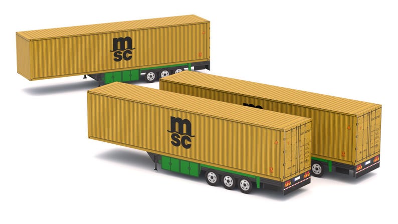 Paper Model - Semi Trailer, MSC Container, DIY Printable Paper Model - Etsy