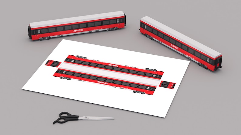 Paper Model - Train Passenger DB DIY Printable Paper Model - Etsy