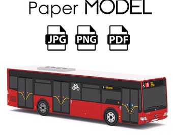 Paper Model - Mercedes Benz Citaro 2 Doors White, City Bus, DIY ...