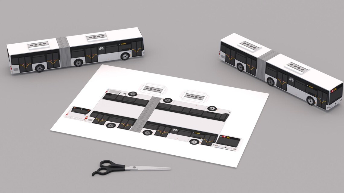 Paper Model - Mercedes Benz Citaro 4 and 2 Doors White, City Bus, DIY ...