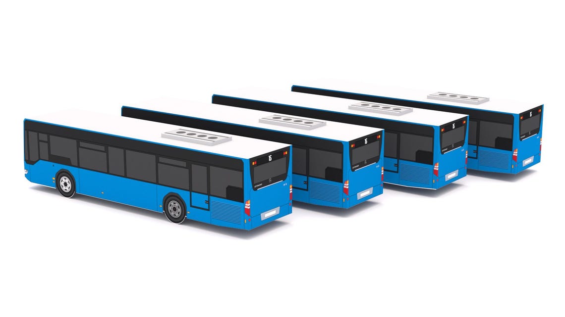 Paper Model - Mercedes Benz Citaro 2 Doors Blue, City Bus, DIY ...