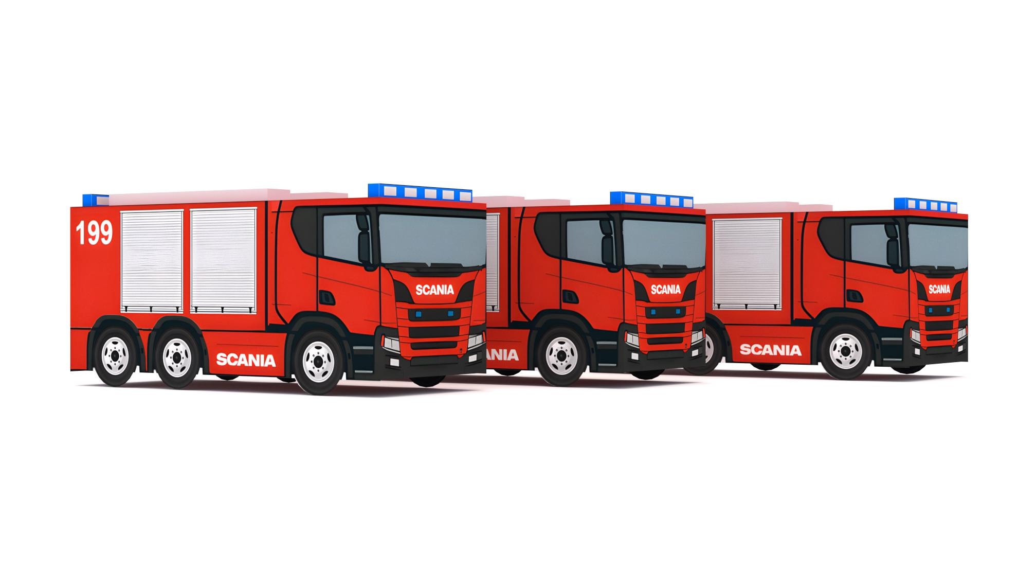 Paper Model - Scania Fire Truck, DIY Printable Paper Model - Etsy