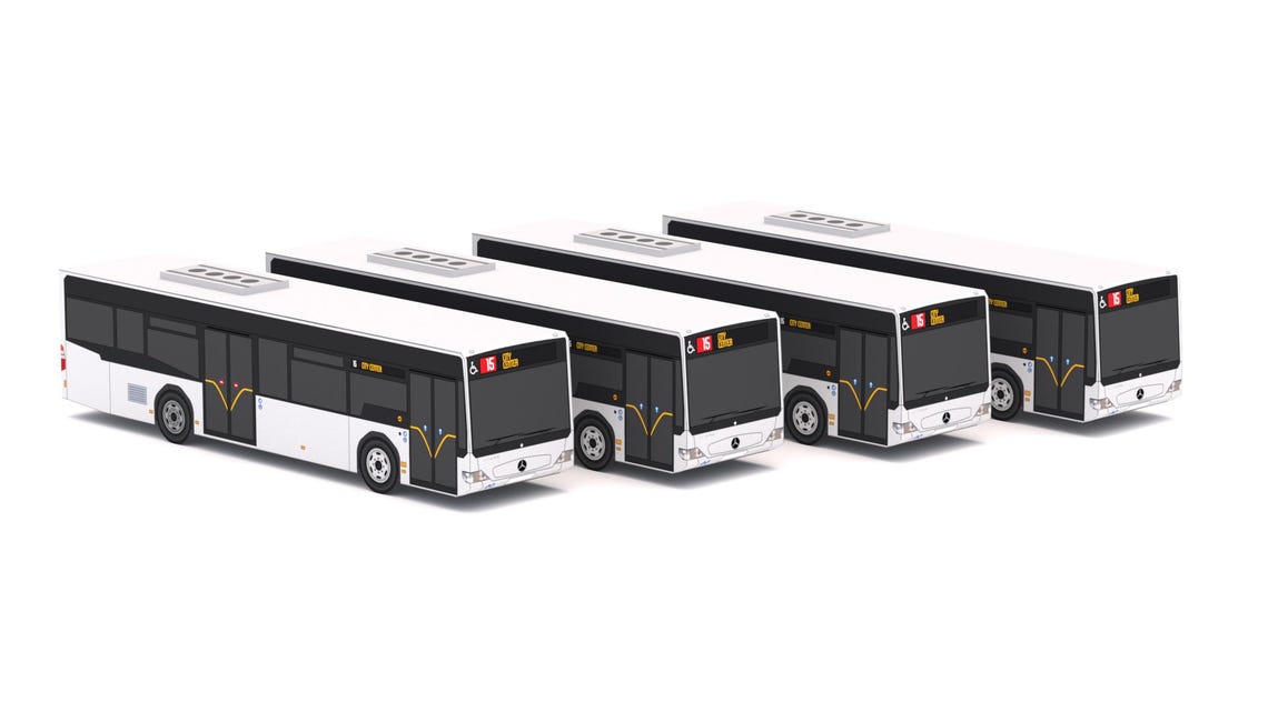 Paper Model - Mercedes Benz Citaro 2 Doors White, City Bus, DIY ...