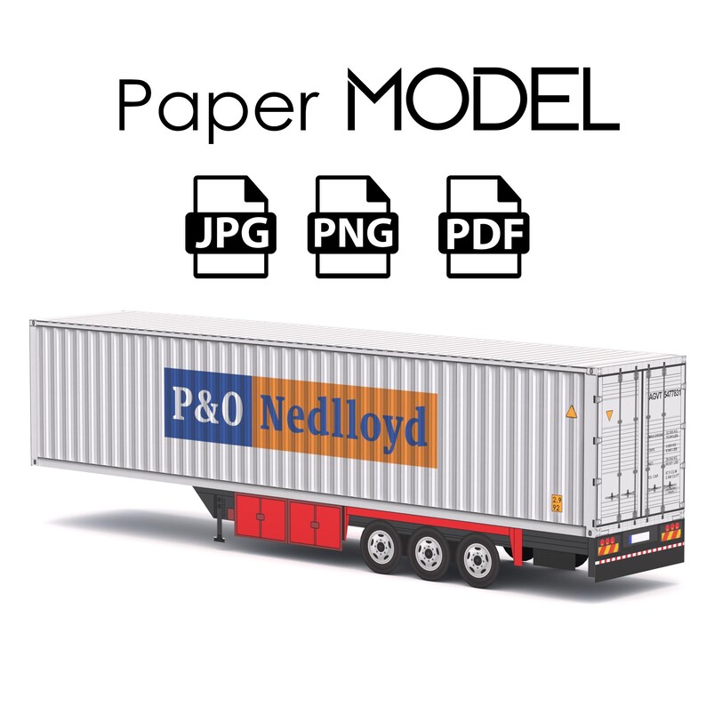Paper Model - Semi Trailer, P&R Container, DIY Printable Paper Model - Etsy