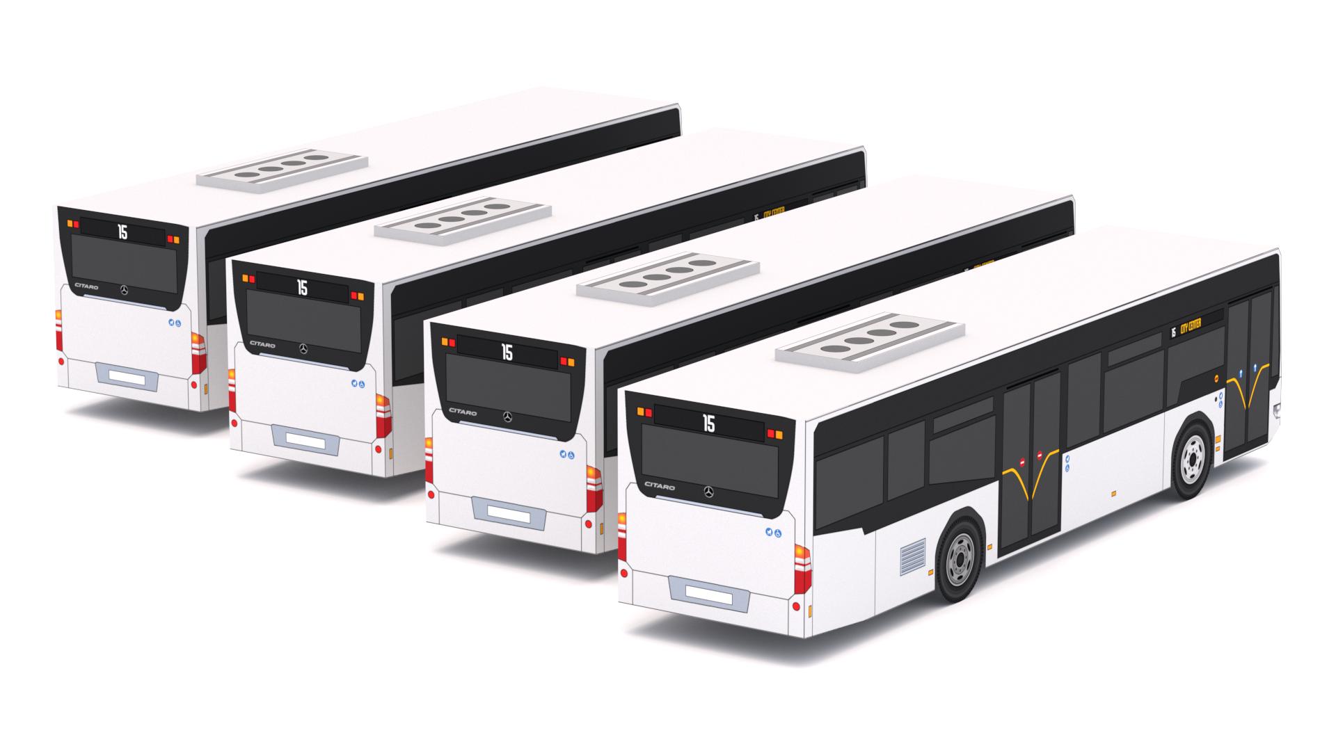 Paper Model - Mercedes Benz Citaro 2 Doors White, City Bus, DIY ...