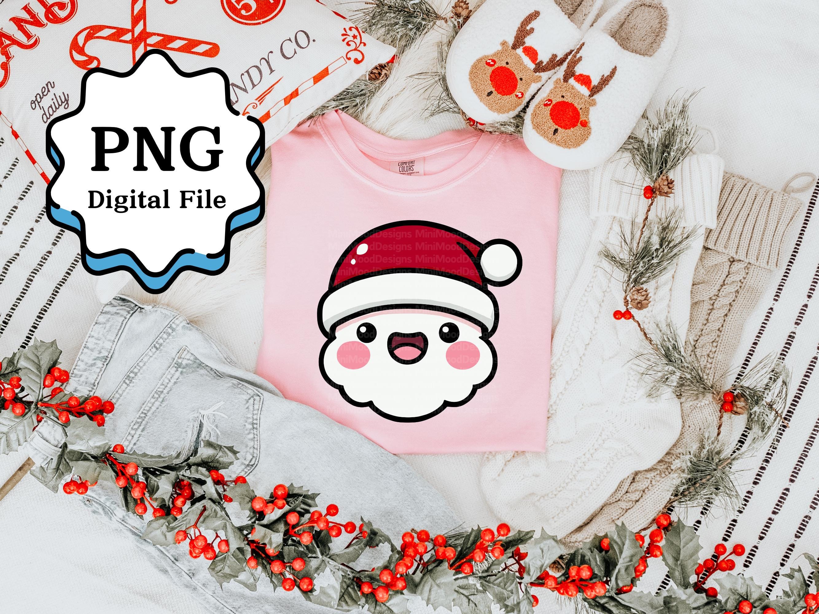 Kawaii Santa Claus Png, Cute Santa Clipart, Adorable Santa Face Holiday ...